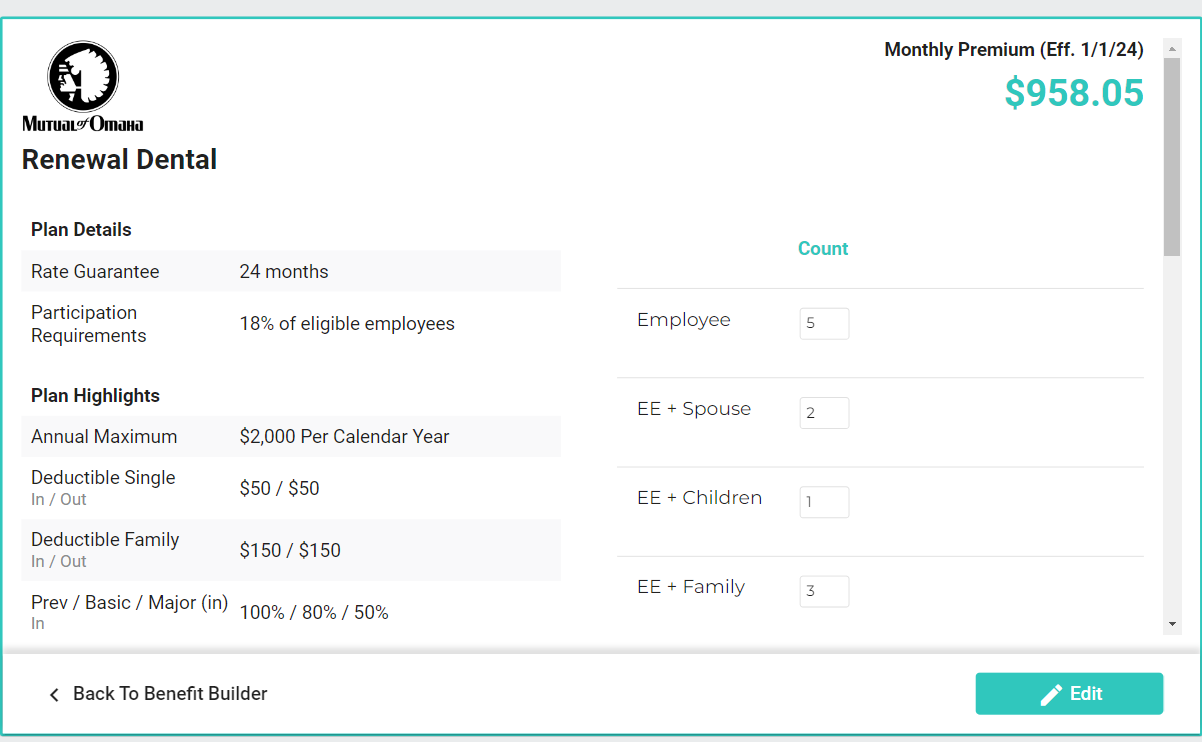 Comparing and editing plan designs – PerfectQuote
