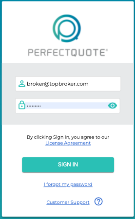 Logging in – PerfectQuote